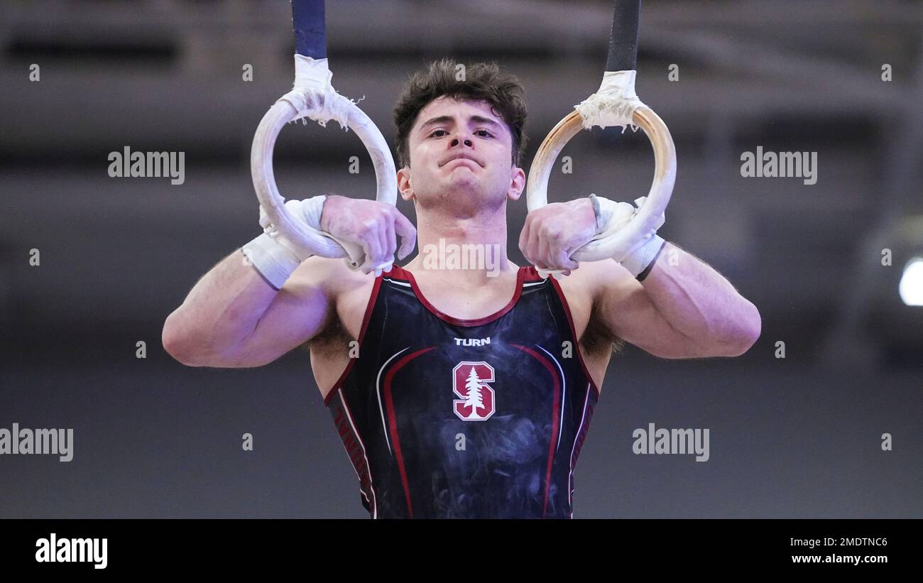 Stanford gymnast Taylor Burkhart during an NCAA gymnastics meet on ...