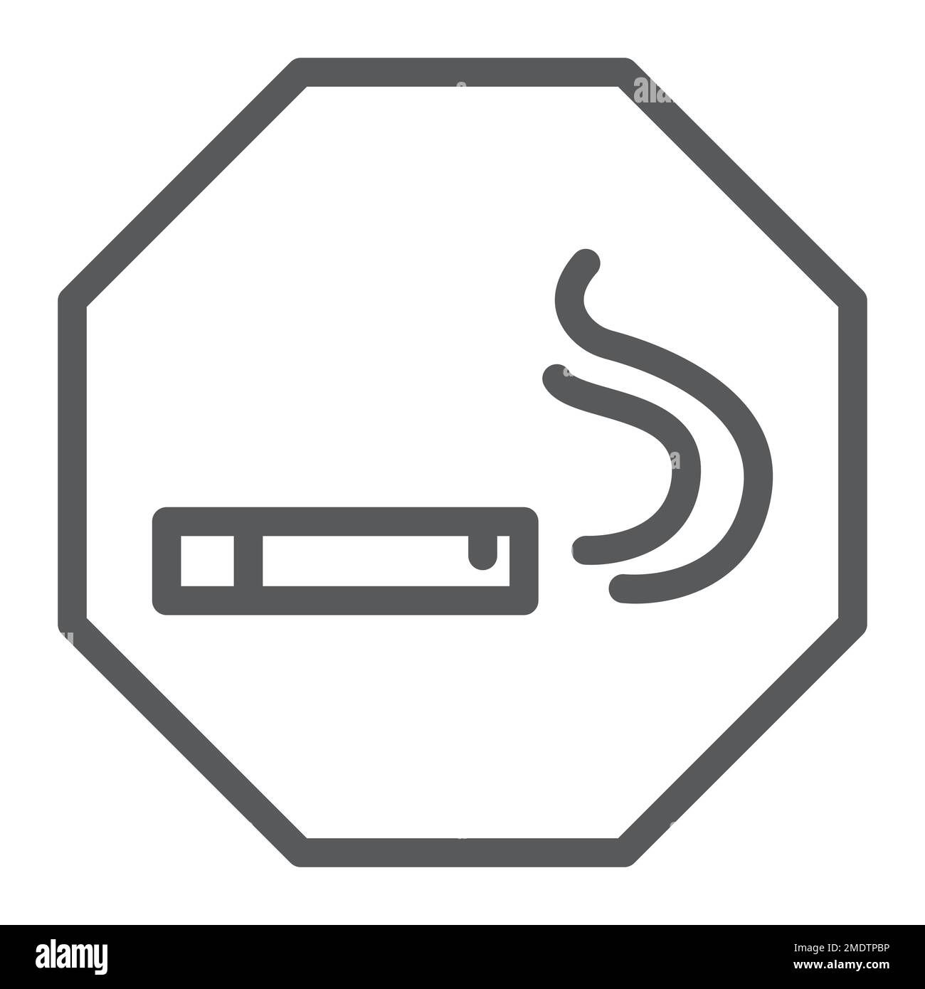 Smoking area line icon, smoke and cigar, cigarette sign, vector ...