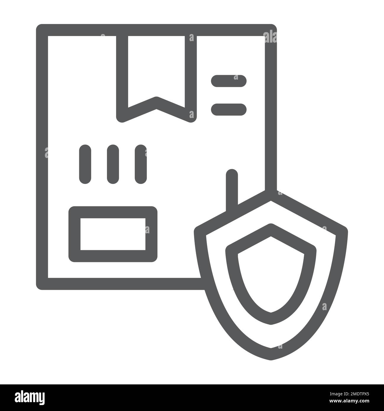 Delivery protection line icon, cargo and service, package and shield ...