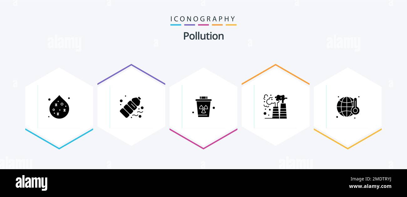 Pollution 25 Glyph icon pack including pollution. waste. environment ...