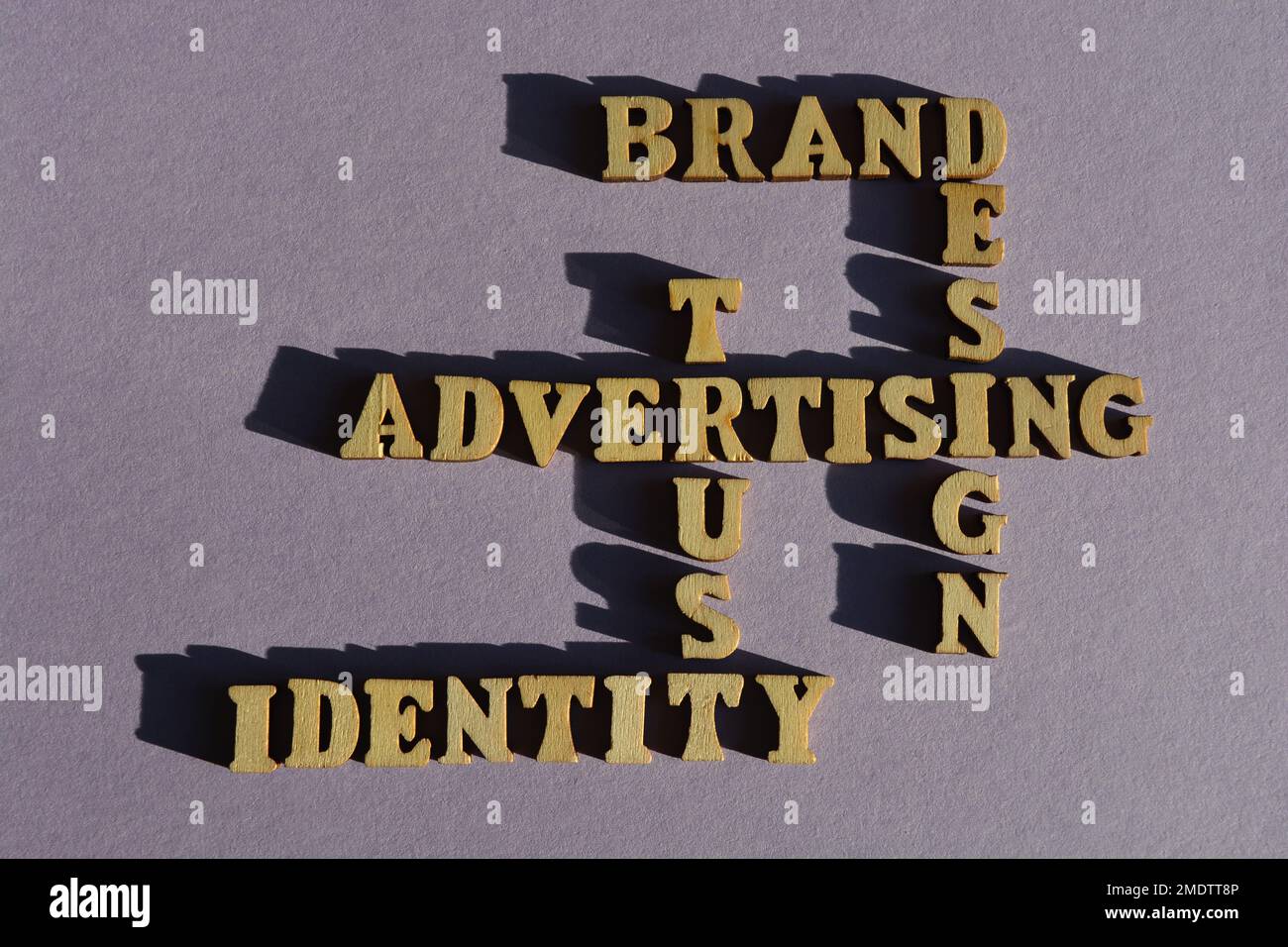 Advertising, Trust, Identity, Brand, Design, words in wooden alphabet ...