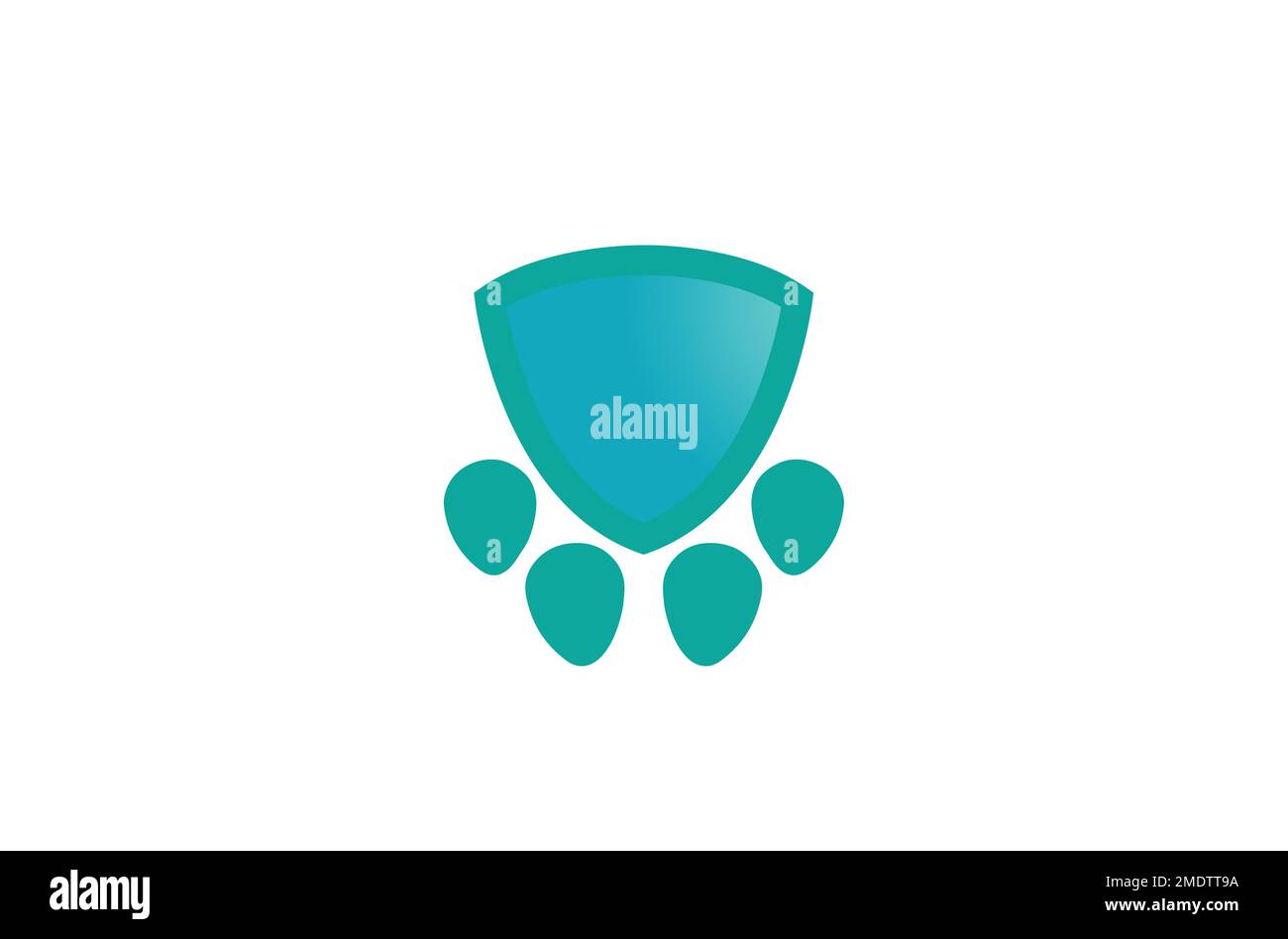 creative pet paw shield symbol vector logo design icon illustration ...