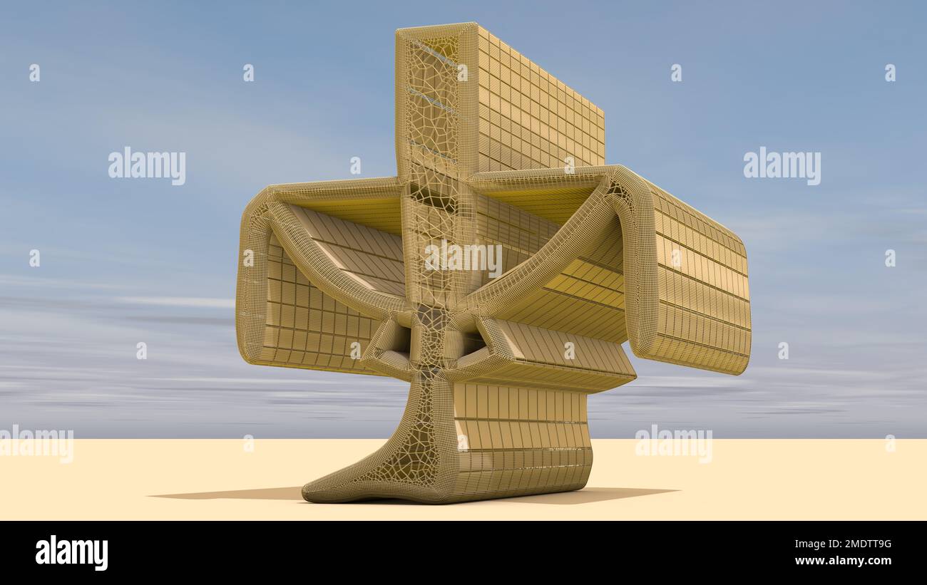 3D Illustration of an architectural structure based on the Ancient ...