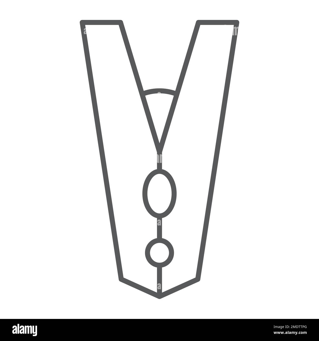 Clothespin thin line icon, laundry and clothes, clamp sign, vector ...