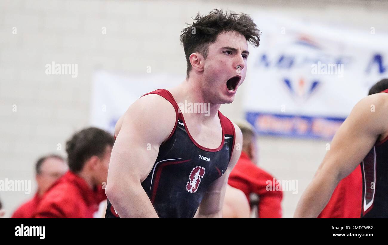 Stanford gymnast Taylor Burkhart during an NCAA gymnastics meet on ...