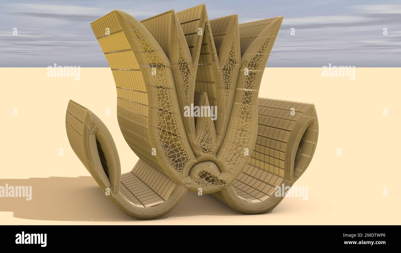 3D Illustration of an architectural structure based on the Ancient ...