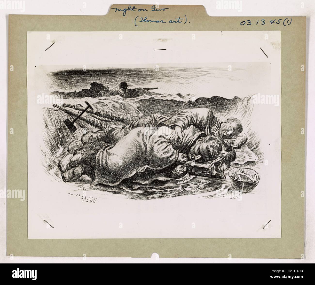 Marines rest in a shell crater during the Iwo Jima invasion. This ...