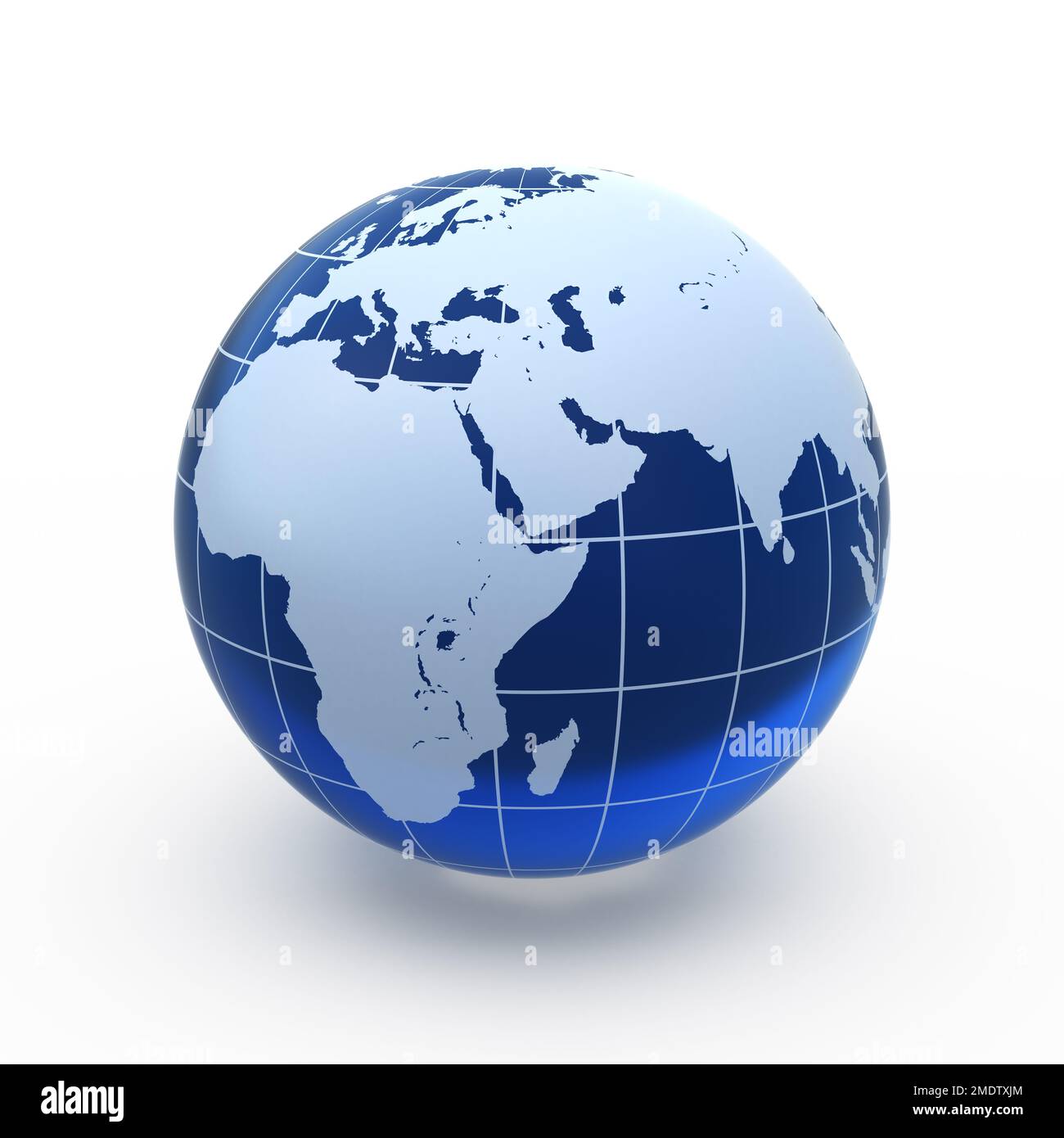 Blue Glass World render (isolated on wh,te and clipping path Stock ...