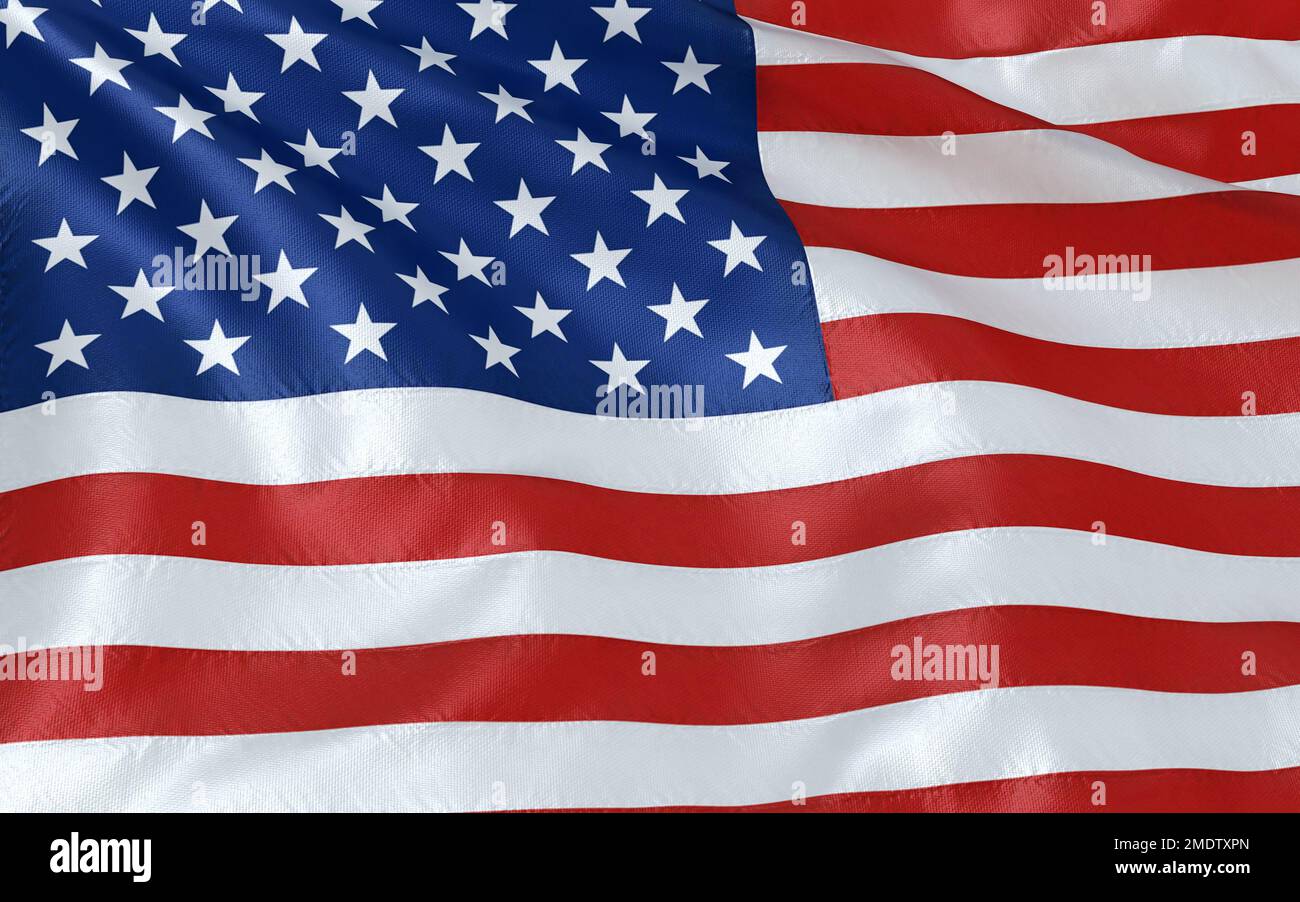 American Flag render (isolated on white and clipping path Stock Photo ...