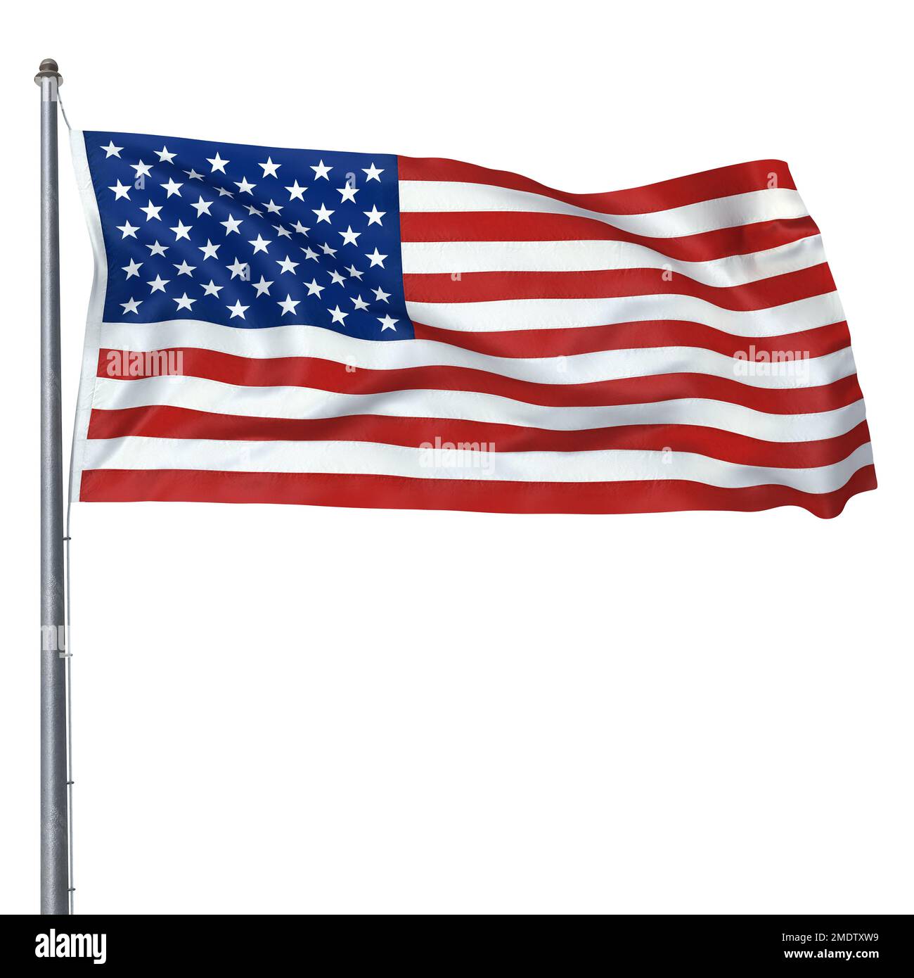 American Flag render (isolated on white and clipping path Stock Photo ...