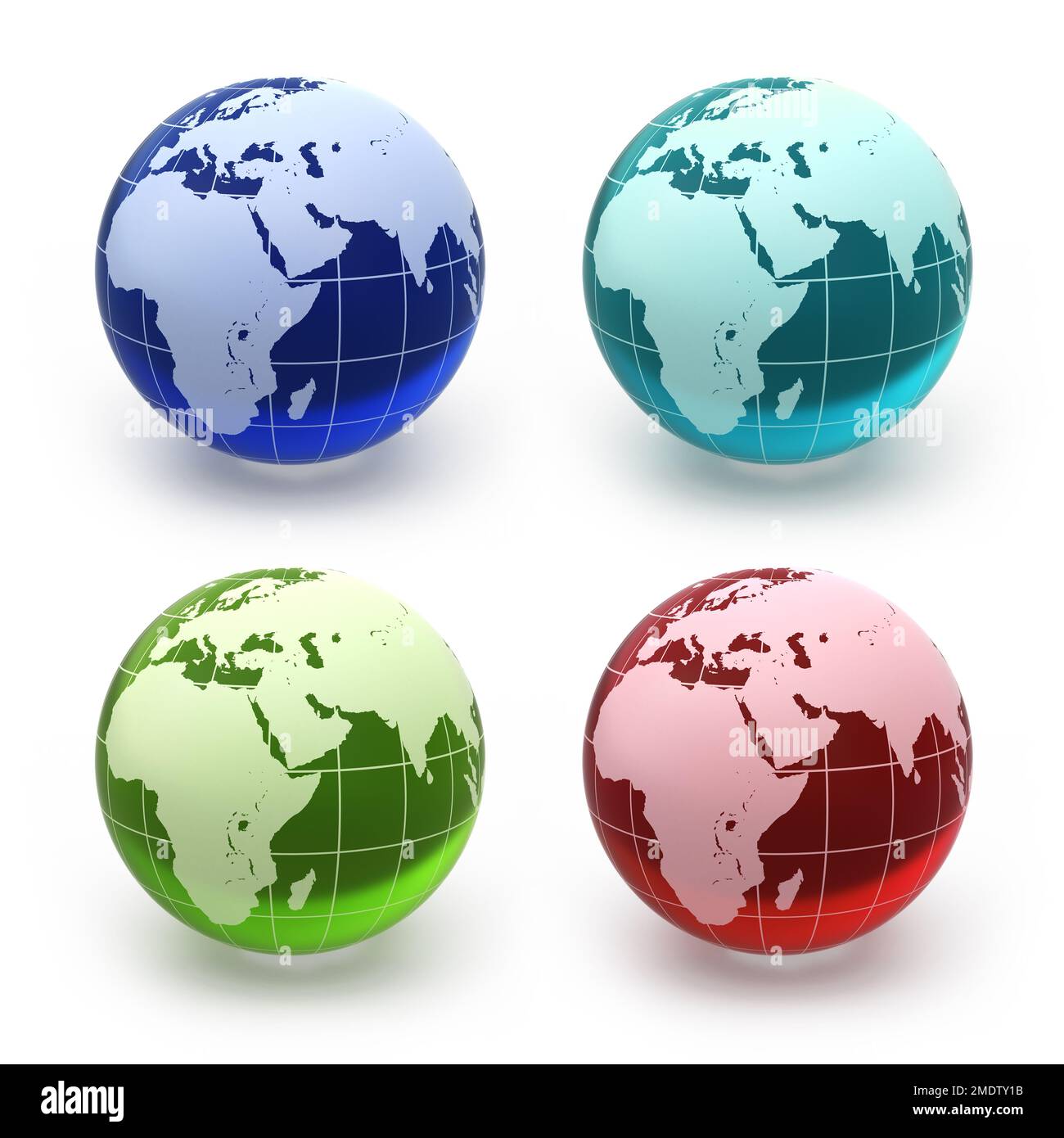 3d render colorful worlds clipping paths Stock Photo - Alamy