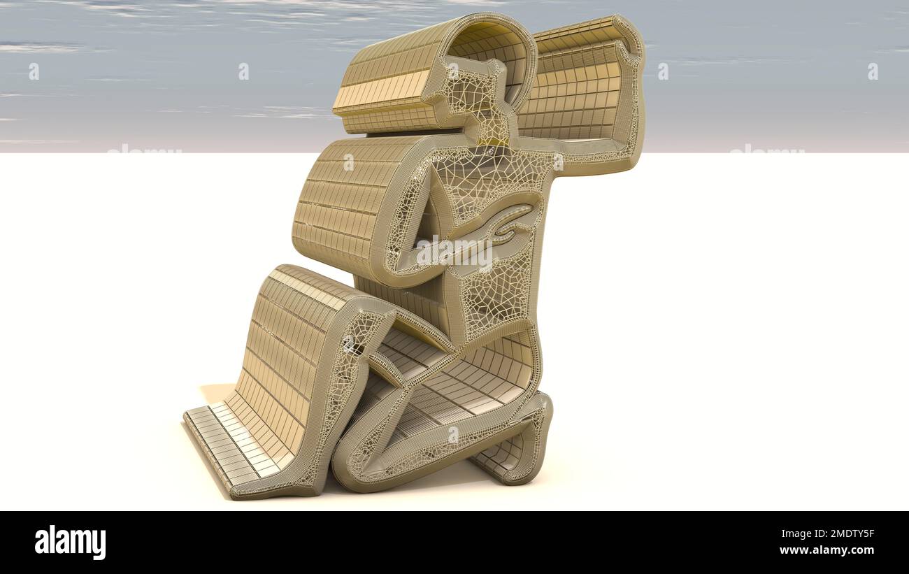 3D Illustration of an architectural structure based on the Ancient ...