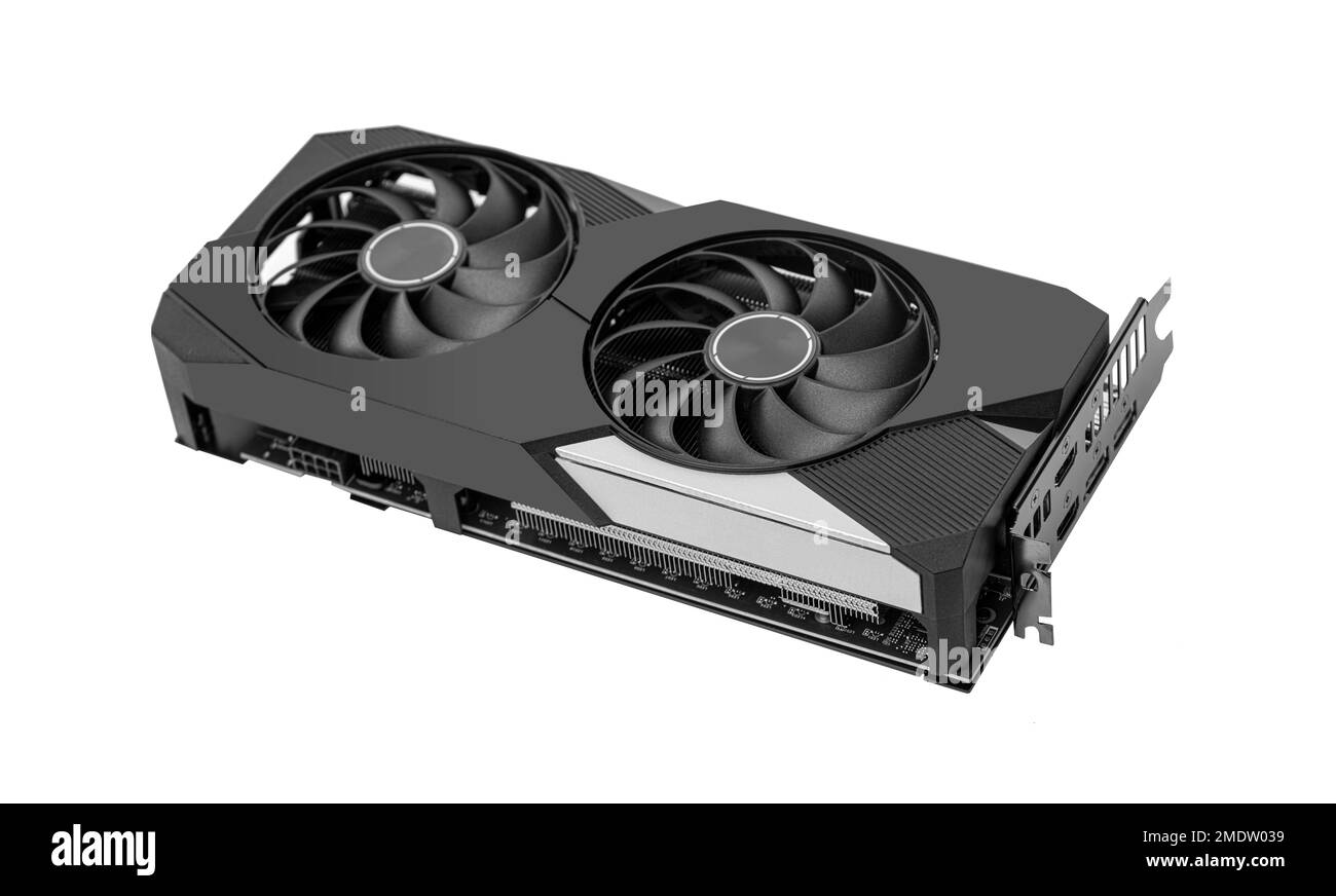 Graphic video card isolated on white background Stock Photo - Alamy