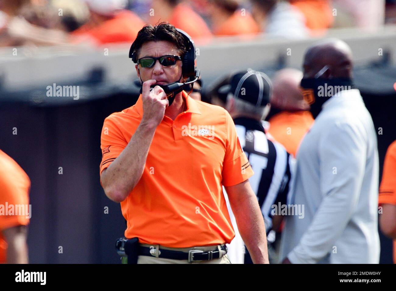 FILE- In this Sept. 19, 2020, file photo, Oklahoma State head coach ...