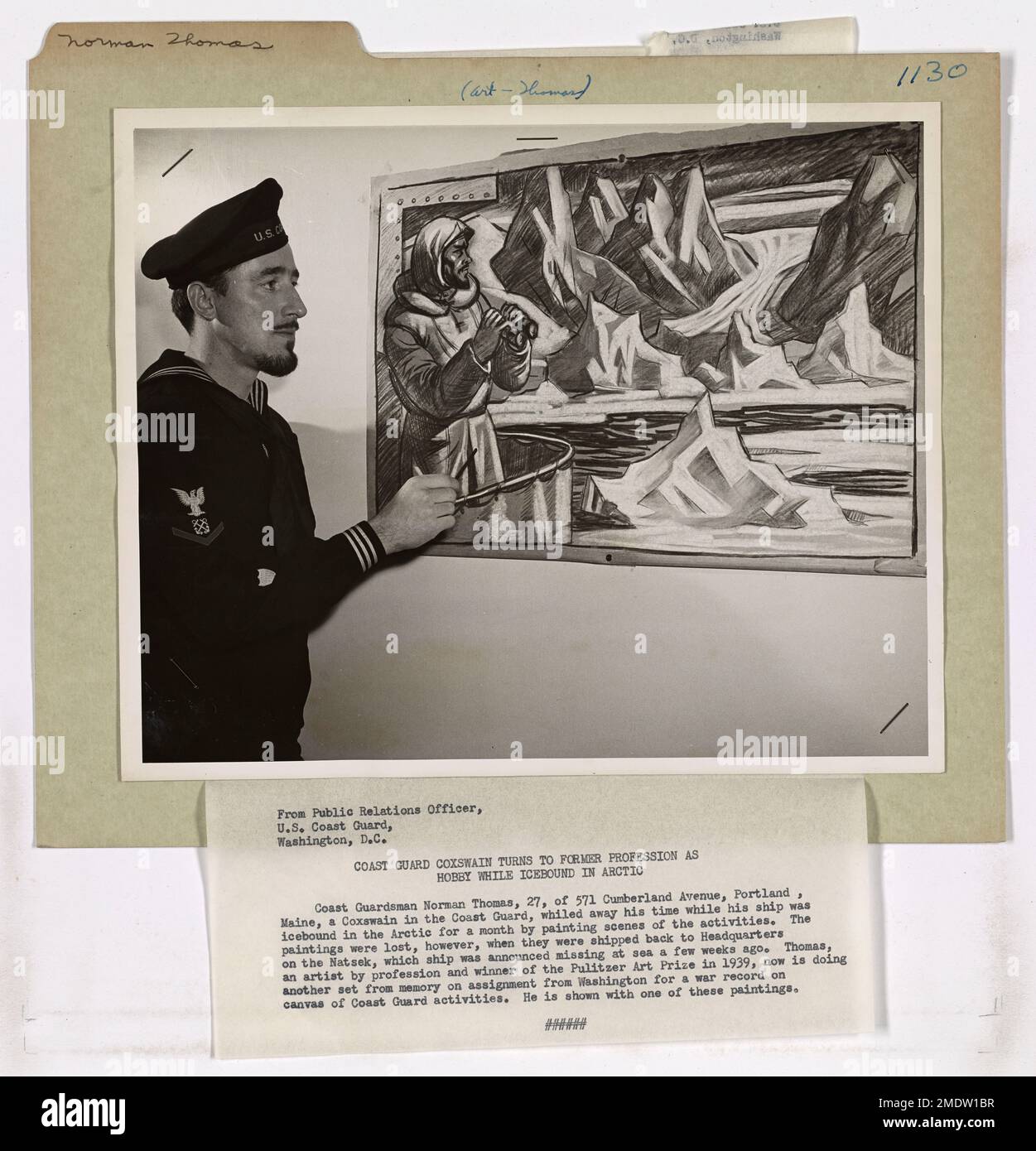 Coast Guard Combat Artist Norman Millet Thomas, known for his work in ...
