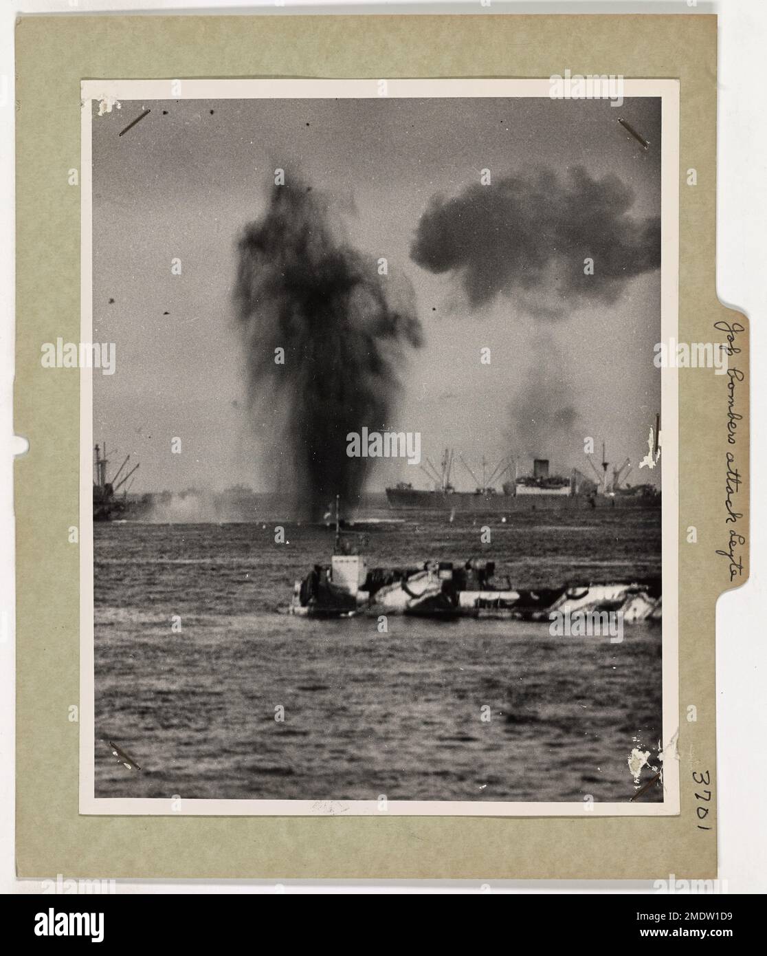 This dramatic photograph shows naval task force ships under attack by ...