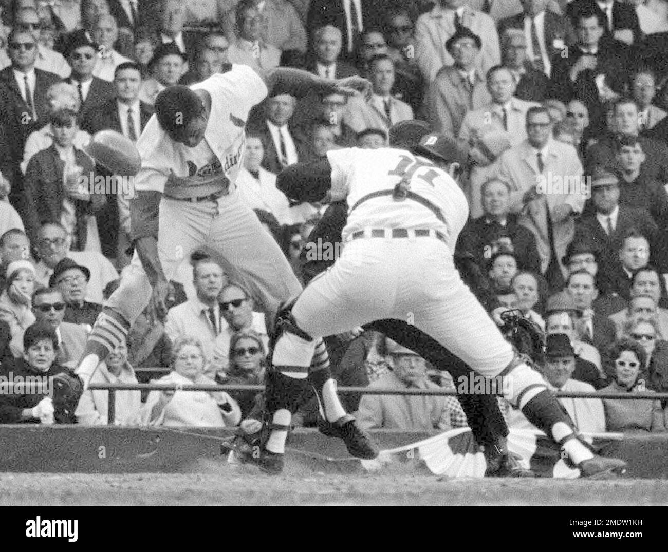FILE - St. Louis Cardinals' Lou Brock is tagged out by Bill Freehan of ...