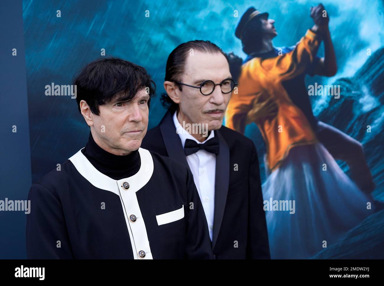 Russell Mael, left, and his brother Ron of the band Sparks pose ...