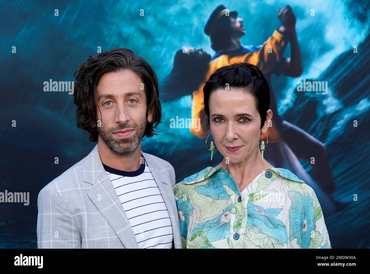 Simon Helberg, a cast member in "Annette," poses with his wife Jocelyn ...