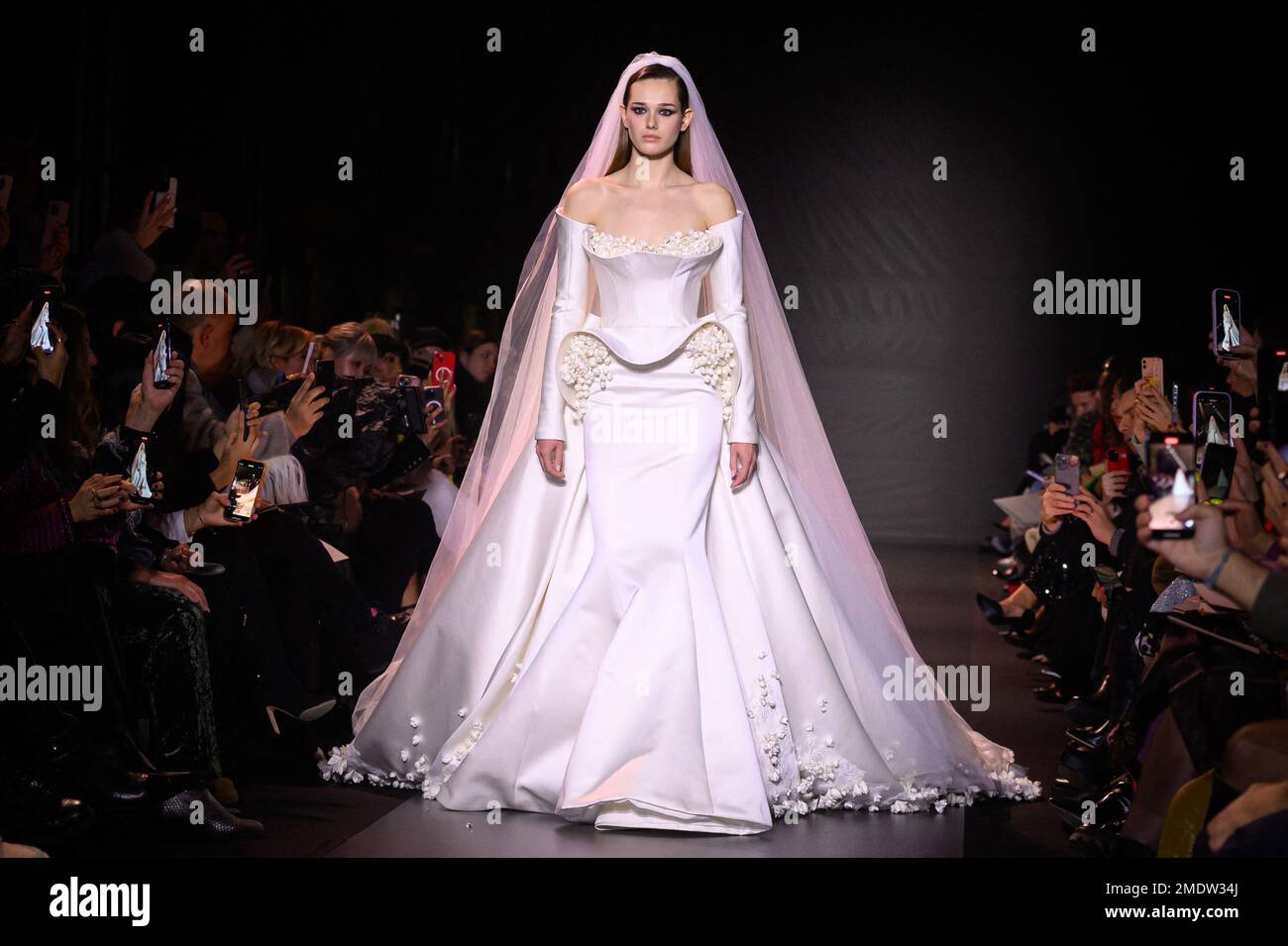 Paris, France. 23rd Jan, 2023. A model walks the runway during the ...