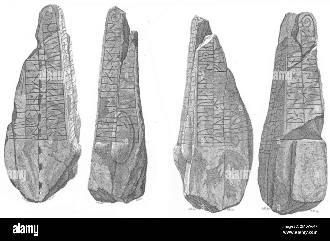 Danmarks runeindskrifter 217 drawn by Magnus Petersen Stock Photo - Alamy
