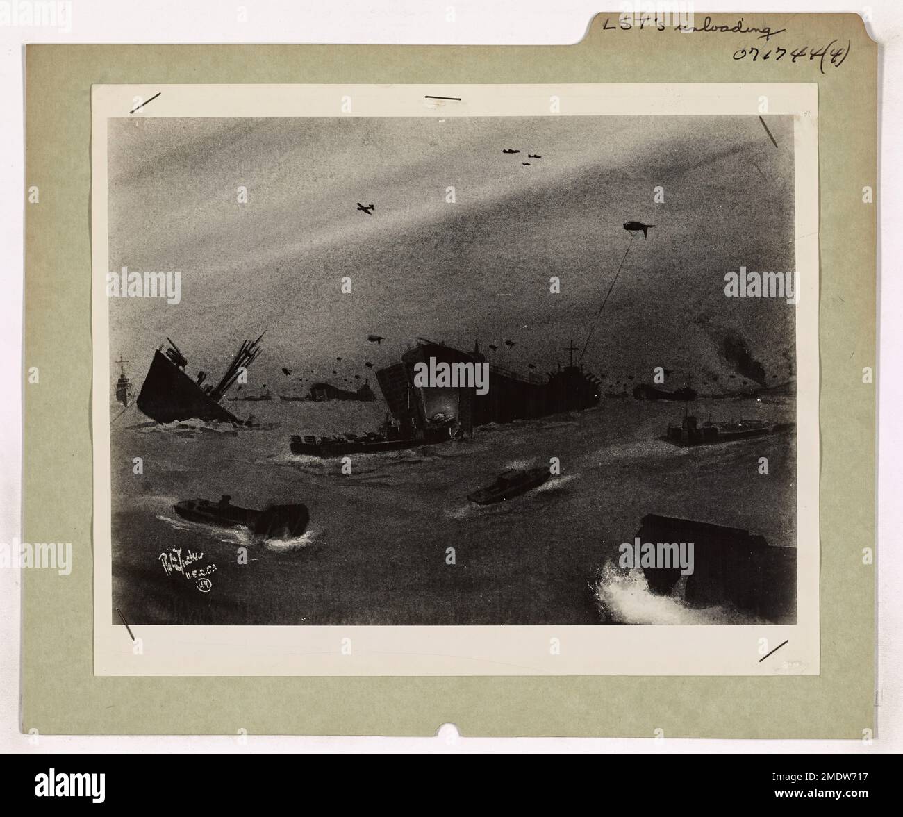 During D-Day, Coast Guard-manned LSTs unload soldiers and equipment ...