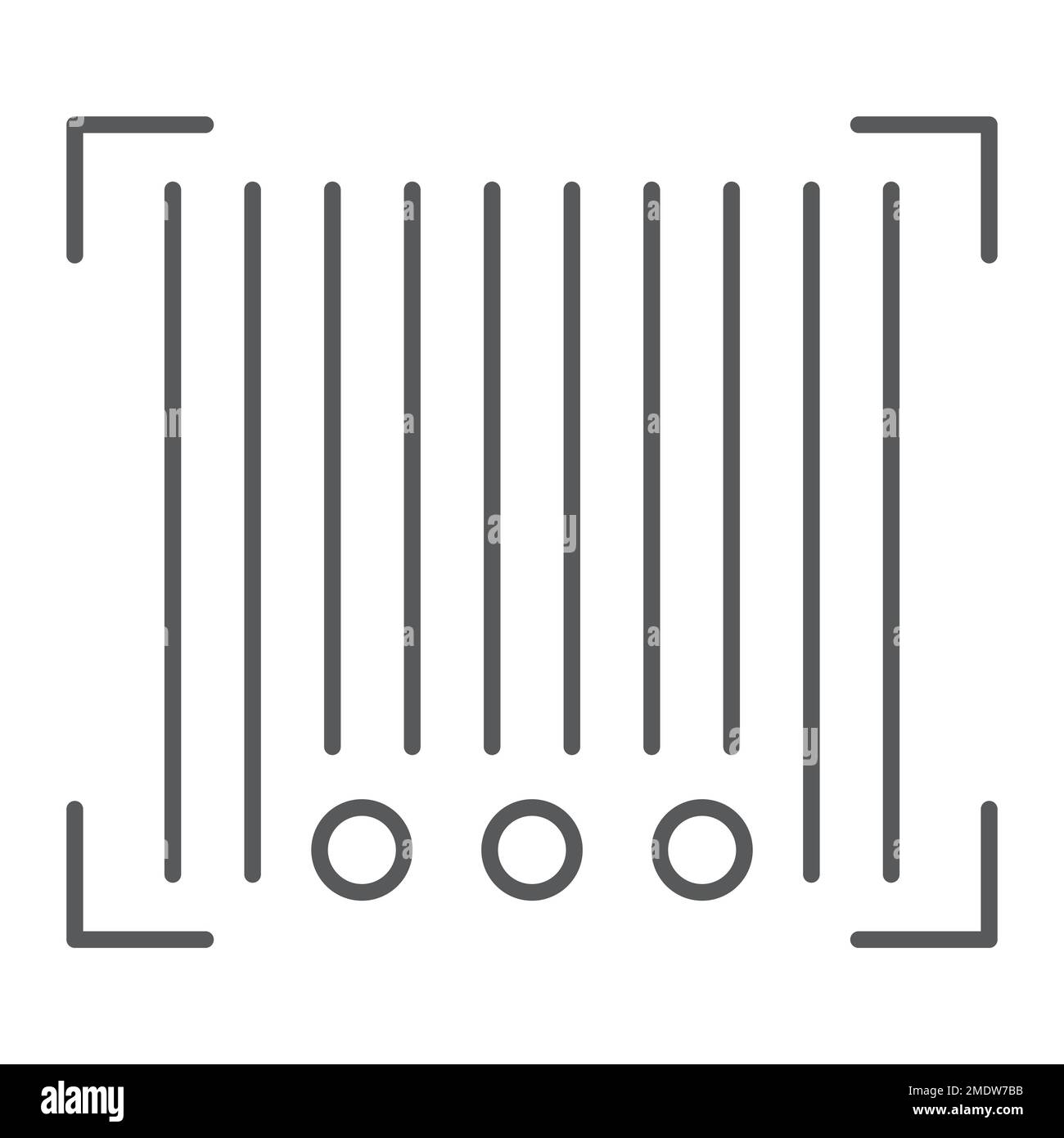Barcode thin line icon, scanner and identification, code sign, vector ...
