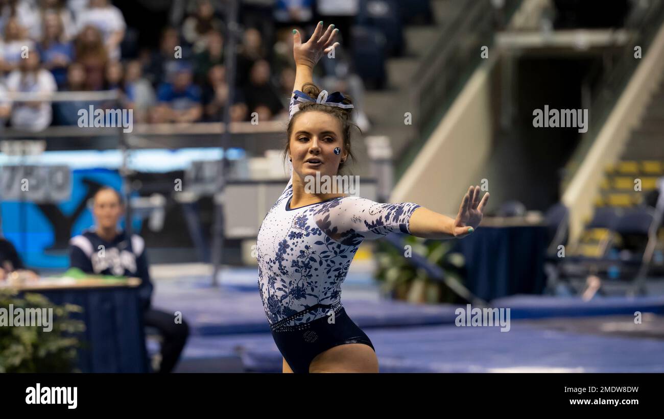 Brigham Young gymnast Elease Rollins performs her floor routine during ...