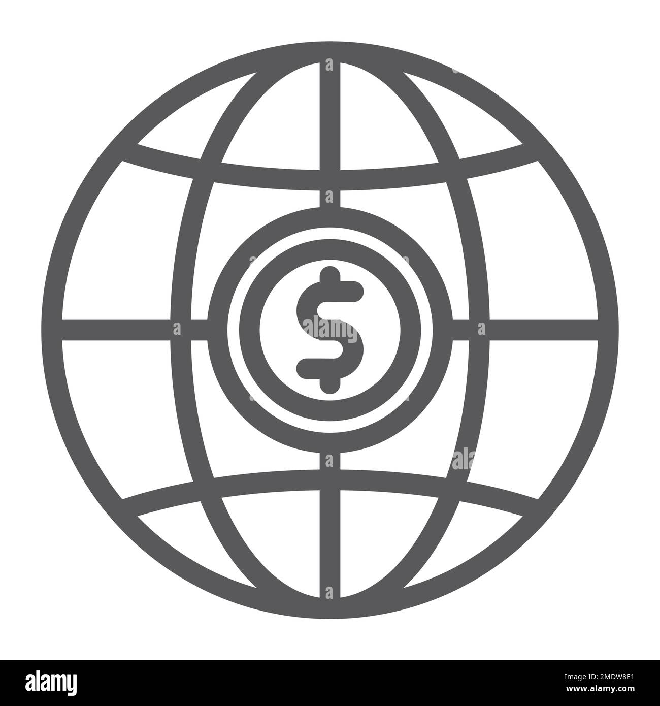 Global line icon, planet and world, globe sign, vector graphics, a ...