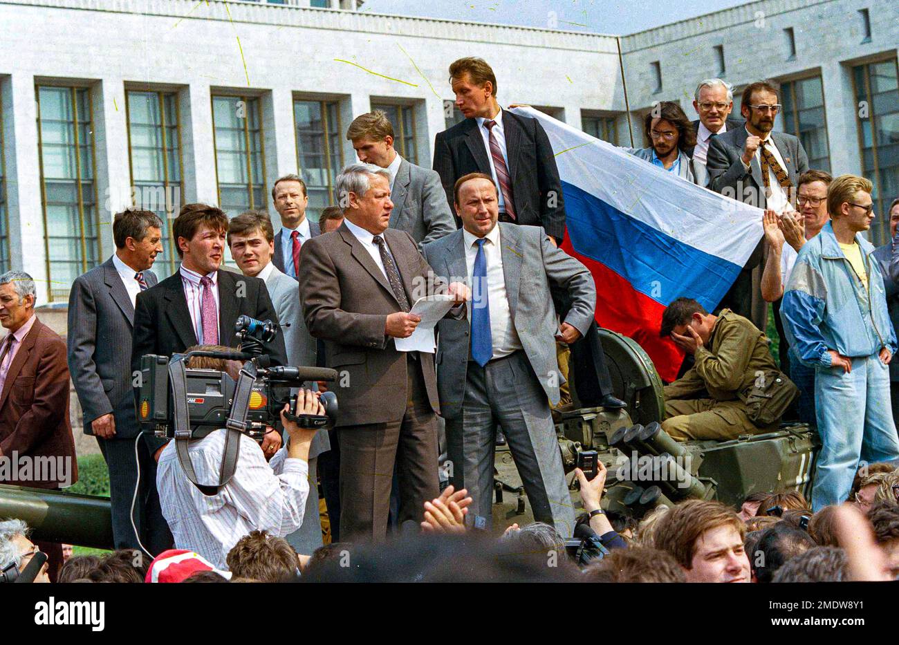 FILE - In this Monday, Aug. 19, 1991 file photo, Boris Yeltsin ...