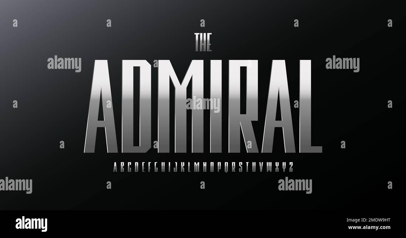 Strong alphabet, steel letters, high monumental font for masculine logo ...