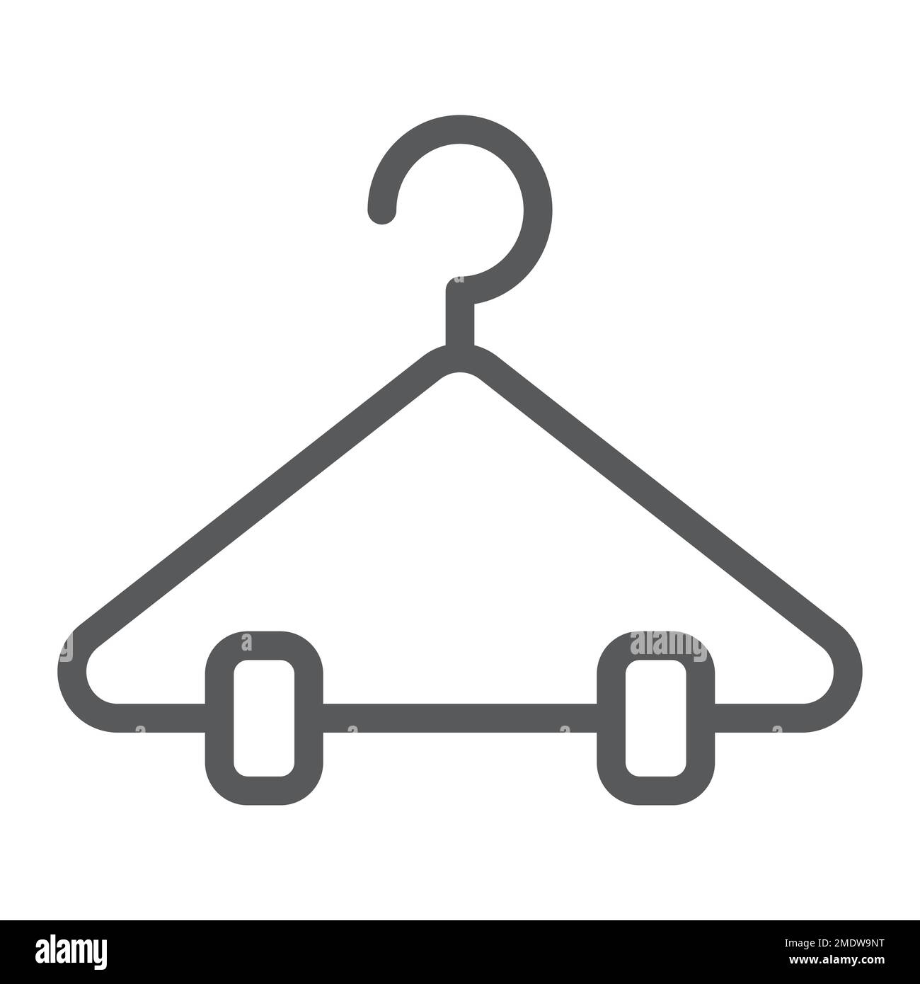 Hanger line icon, closet and wardrobe, rack sign, vector graphics, a ...
