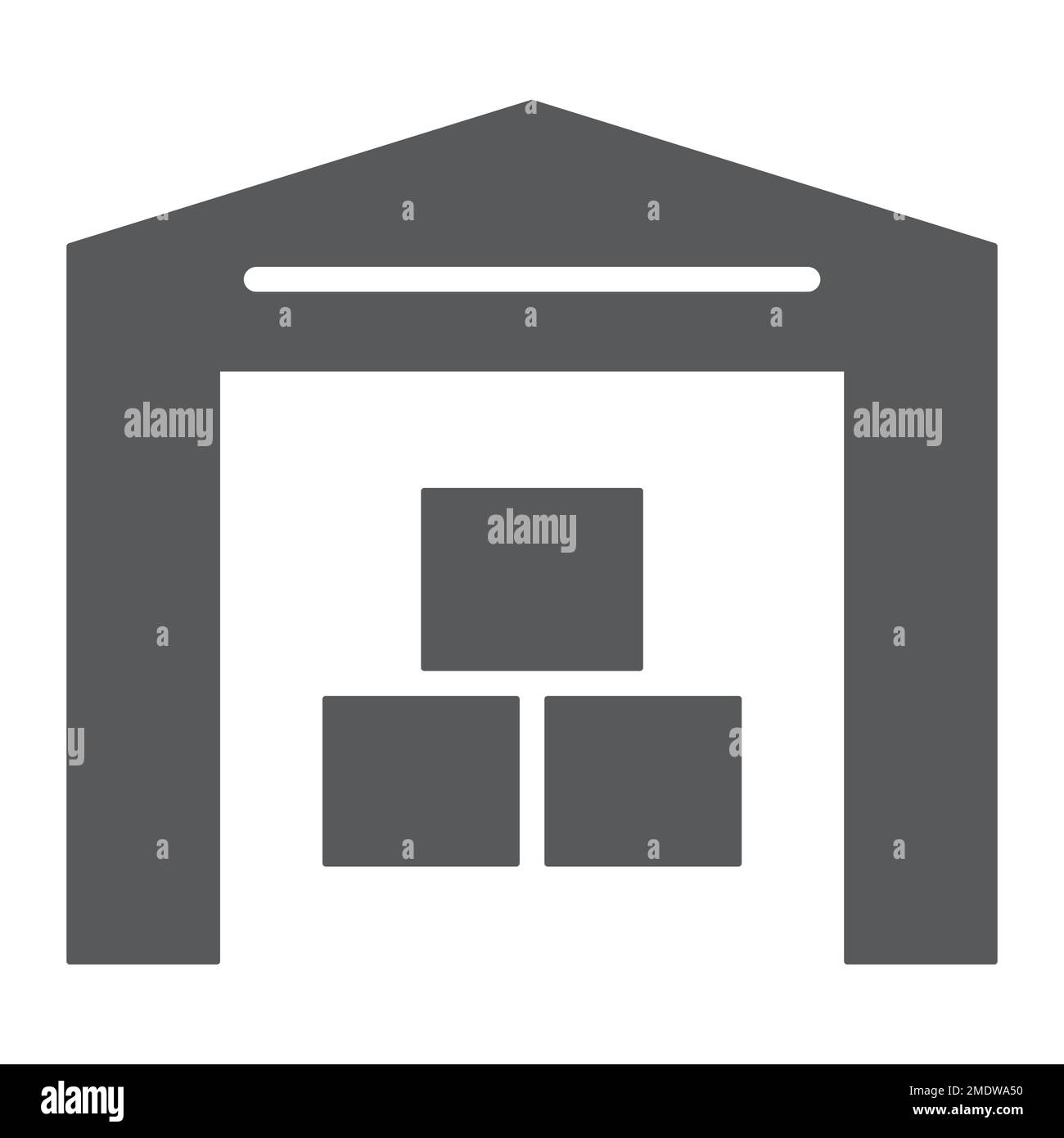 Warehouse glyph icon, building and store, storage sign, vector graphics ...