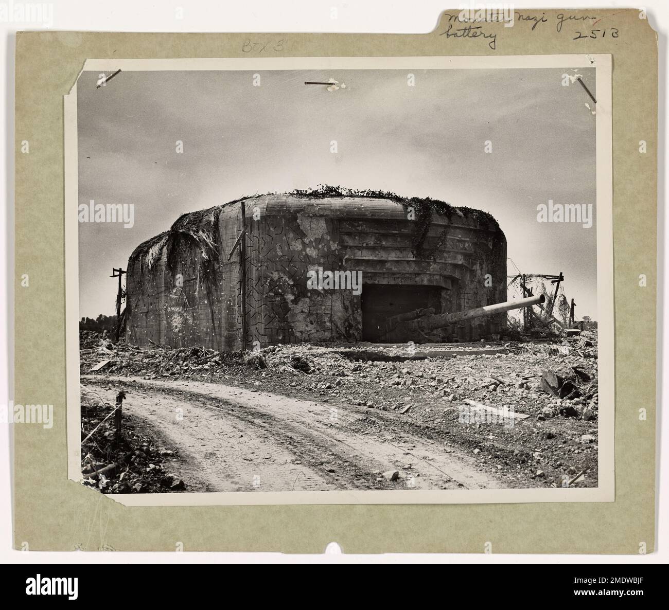 A German gun emplacement in France, which had been silenced by Allied ...