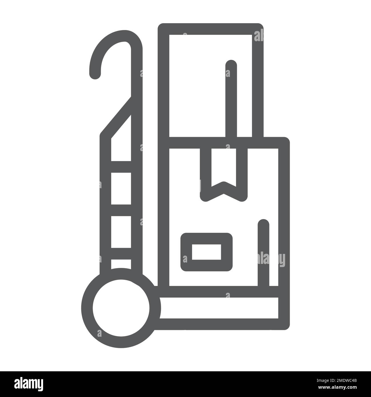 Trolley line icon, cargo and package, hand truck sign, vector graphics ...