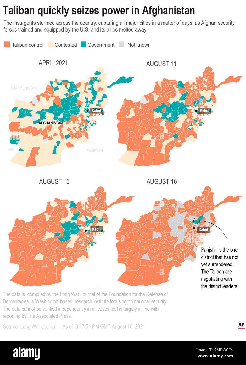 Map shows areas controlled by Taliban Stock Photo - Alamy