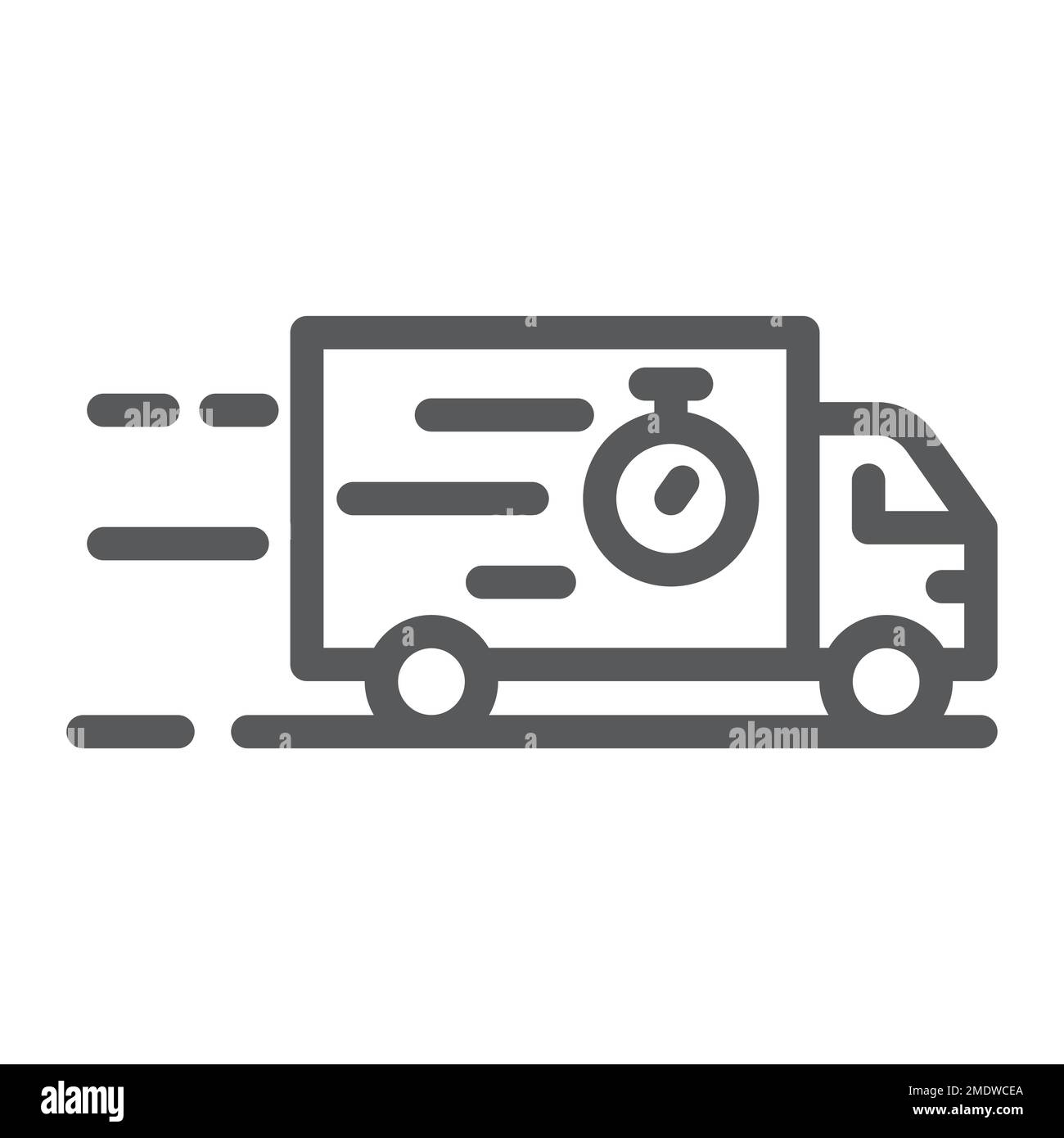 Truck line icon, delivery and shipping, lorry sign, vector graphics, a ...