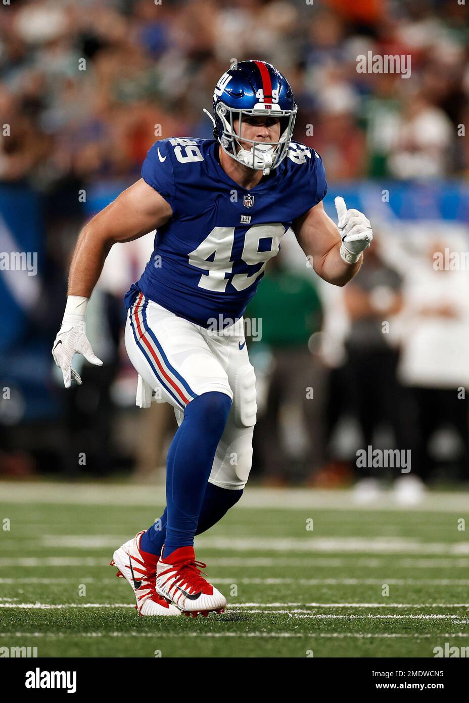 New York Giants linebacker Carter Coughlin (49) in action against the ...