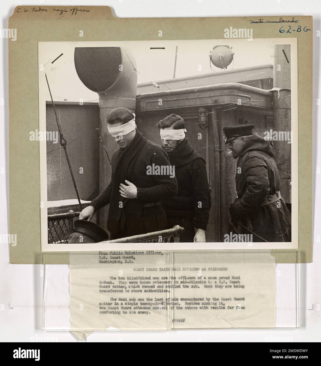 Two Nazi officers from a U-Boat are captured by a Coast Guard cutter in ...