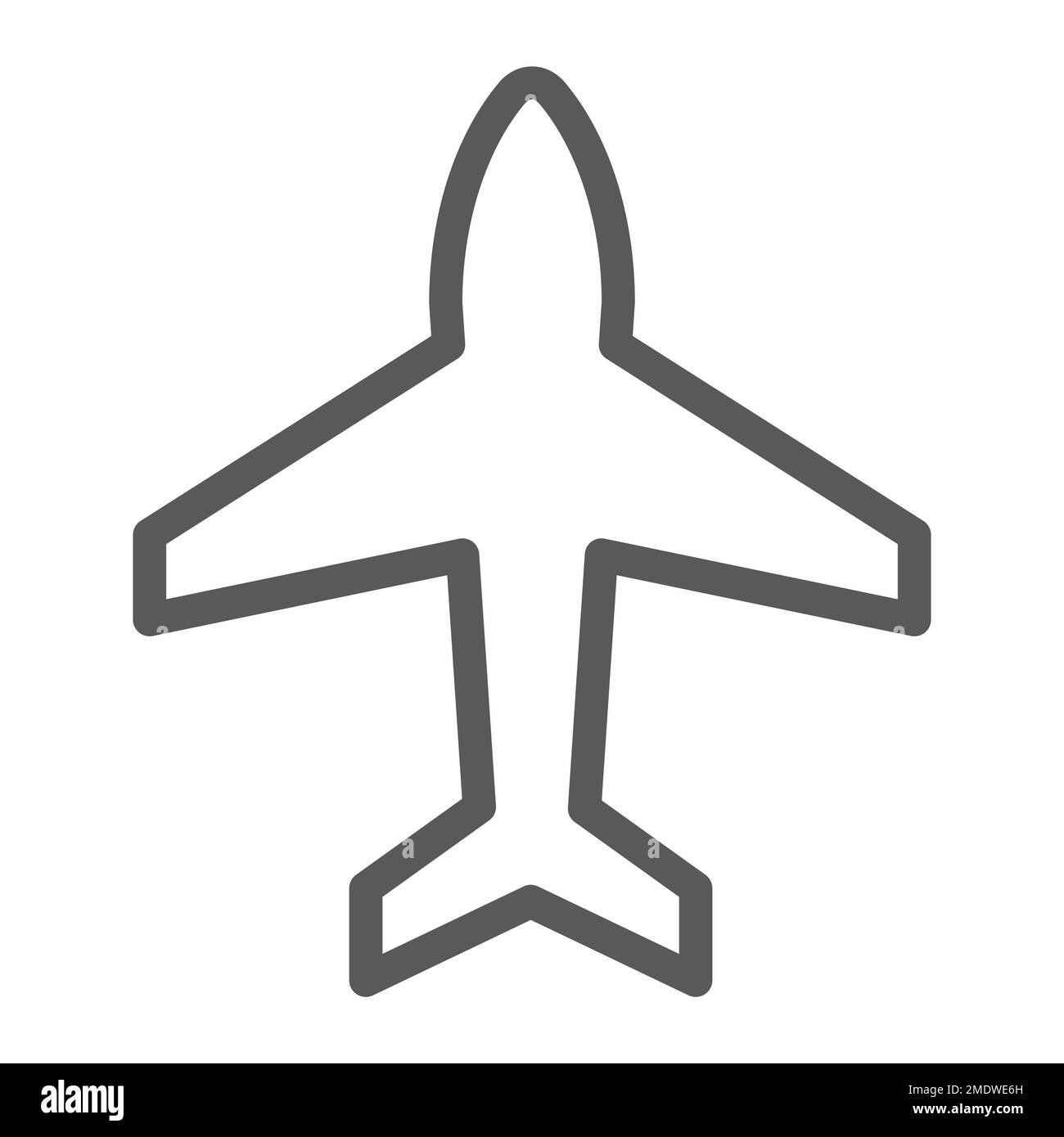 Plane line icon, aircraft and jet, airplane sign, vector graphics, a ...