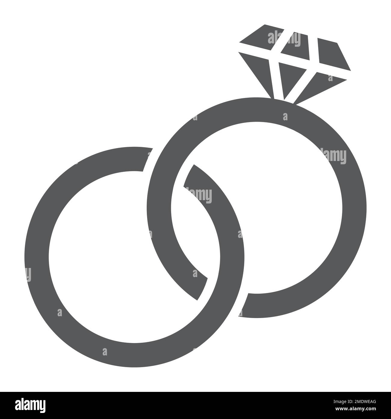 Wedding rings glyph icon, jewelry and marriage, two rings sign, vector ...