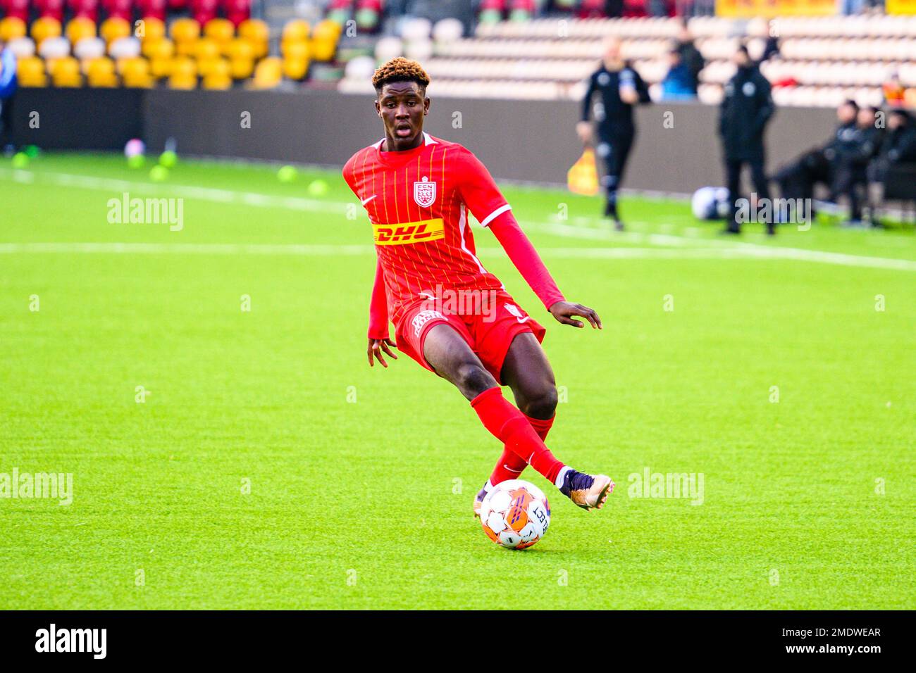 Farum, Denmark. 21st, January 2023. Ibrahim Osman of FC Nordsjaelland ...