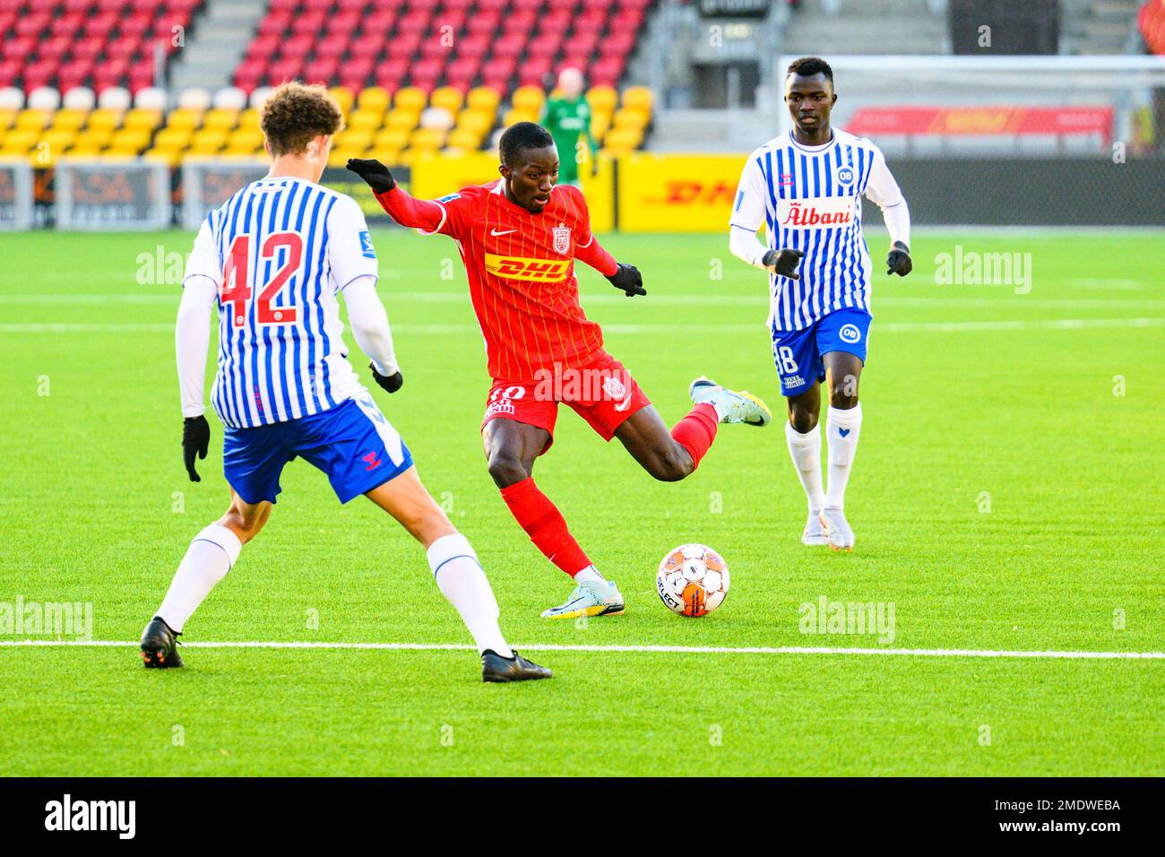 Farum, Denmark. 21st, January 2023. Mohamed Diomande (10) of FC ...