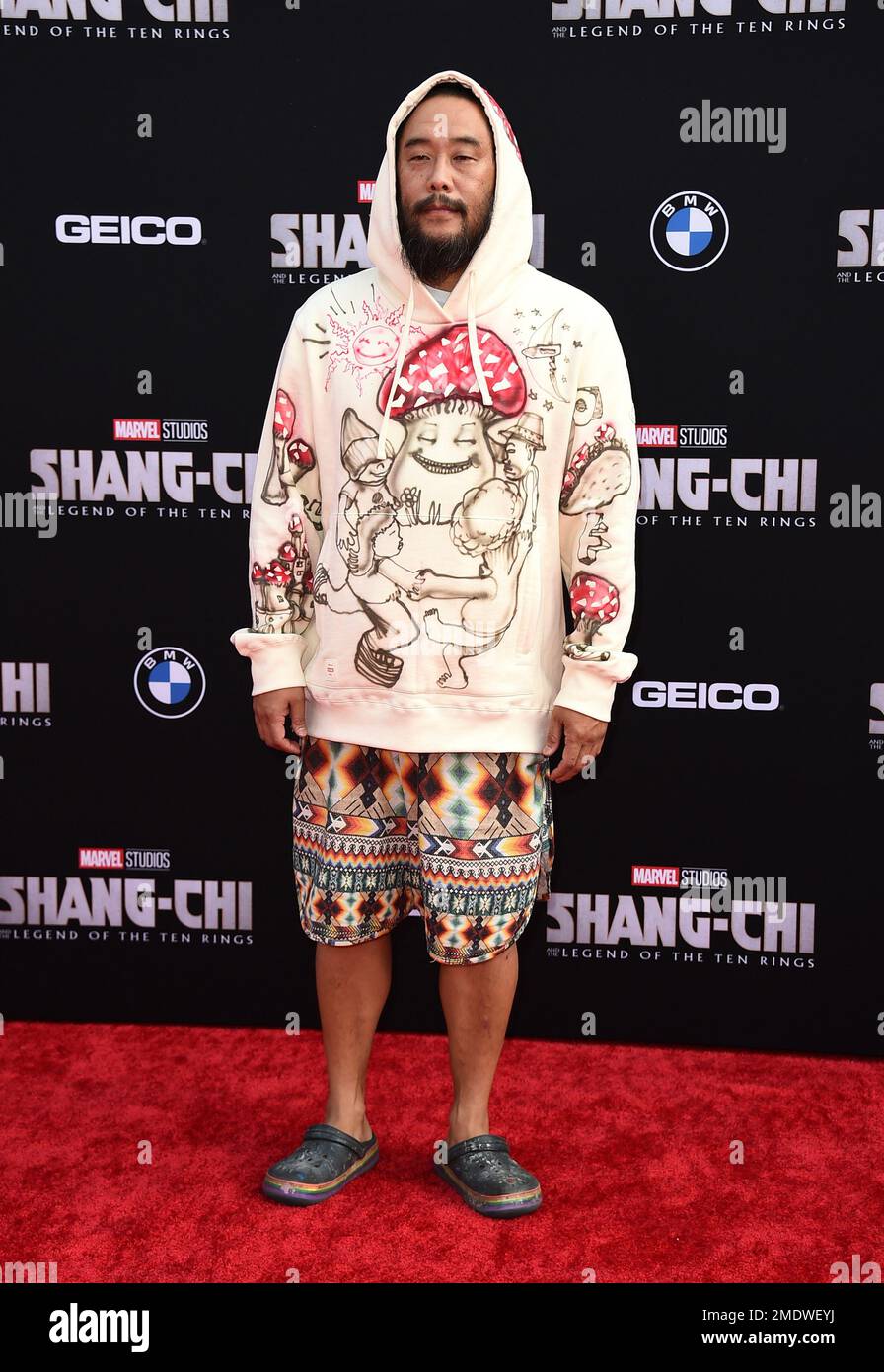 David Choe arrives at the premiere of "Shang-Chi and the Legend of the ...