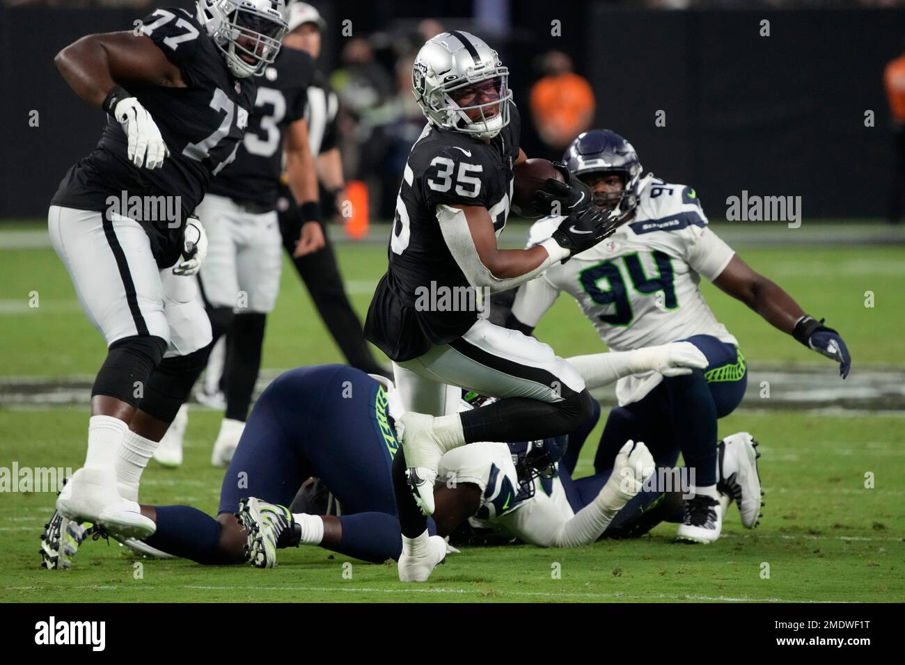 Las Vegas Raiders B.J. Emmons during the second half of an NFL ...