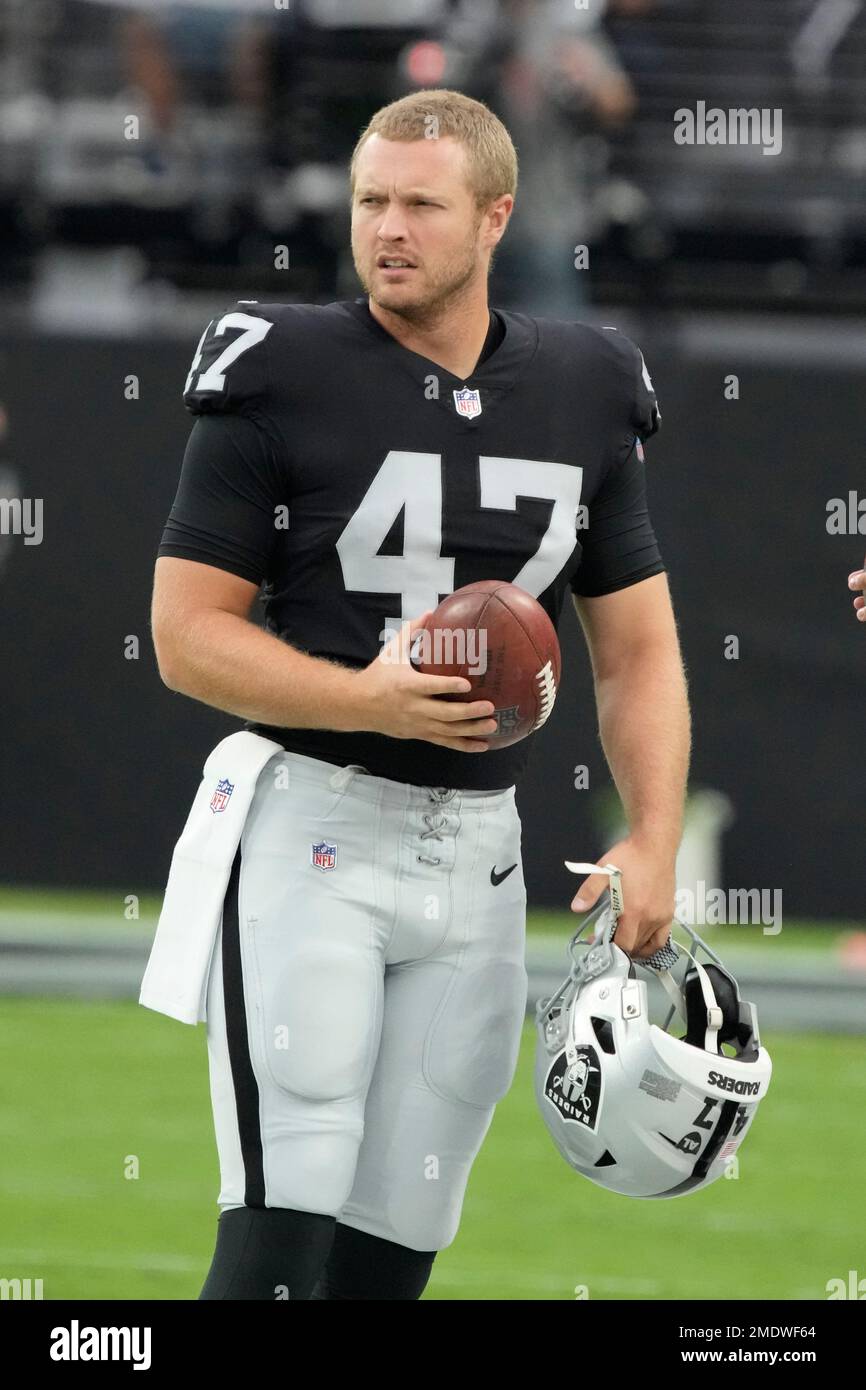 Las Vegas Raiders long snapper Trent Sieg (47) during the second half ...