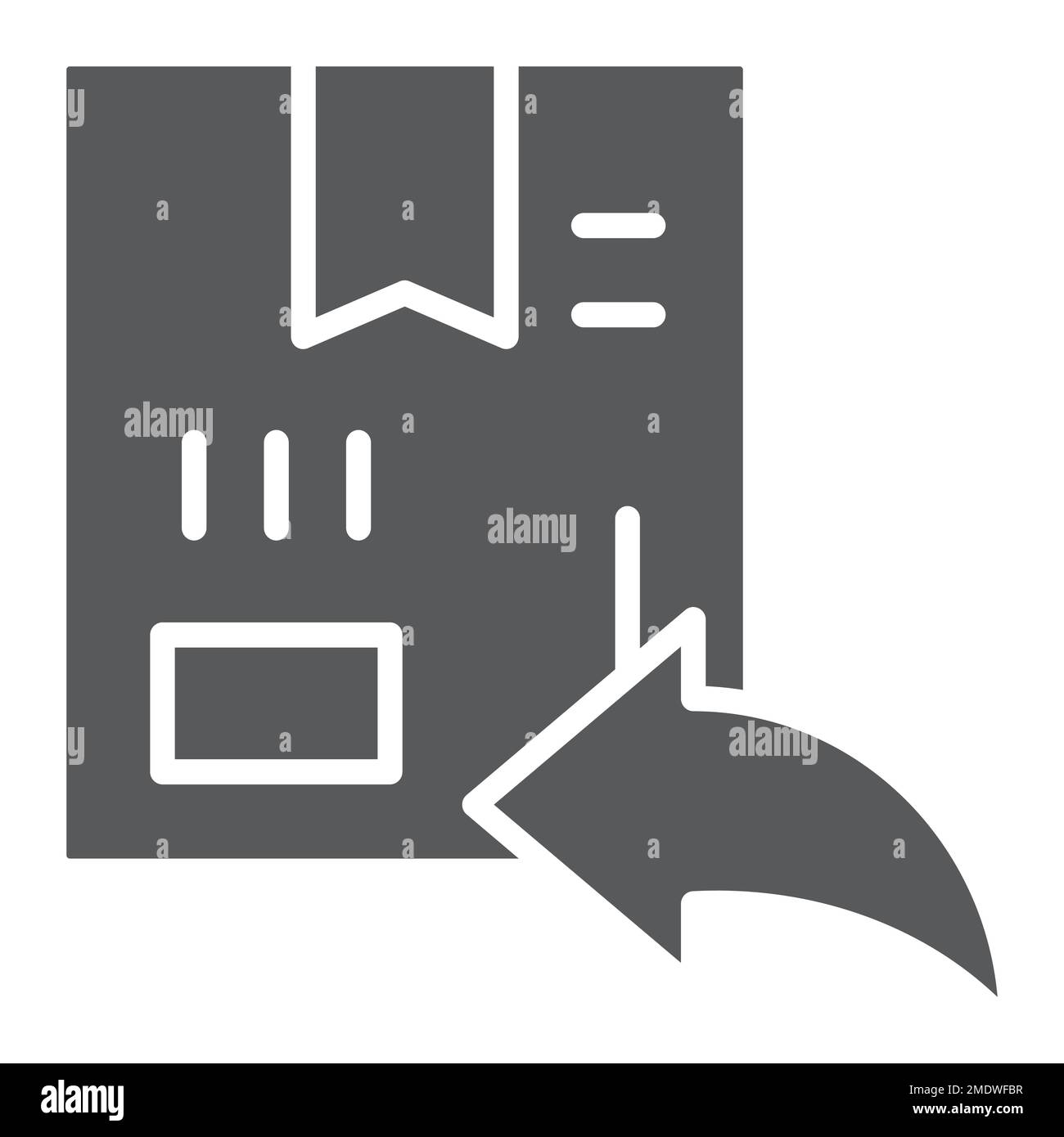 Return glyph icon, delivery and shipping, box sign, vector graphics, a ...