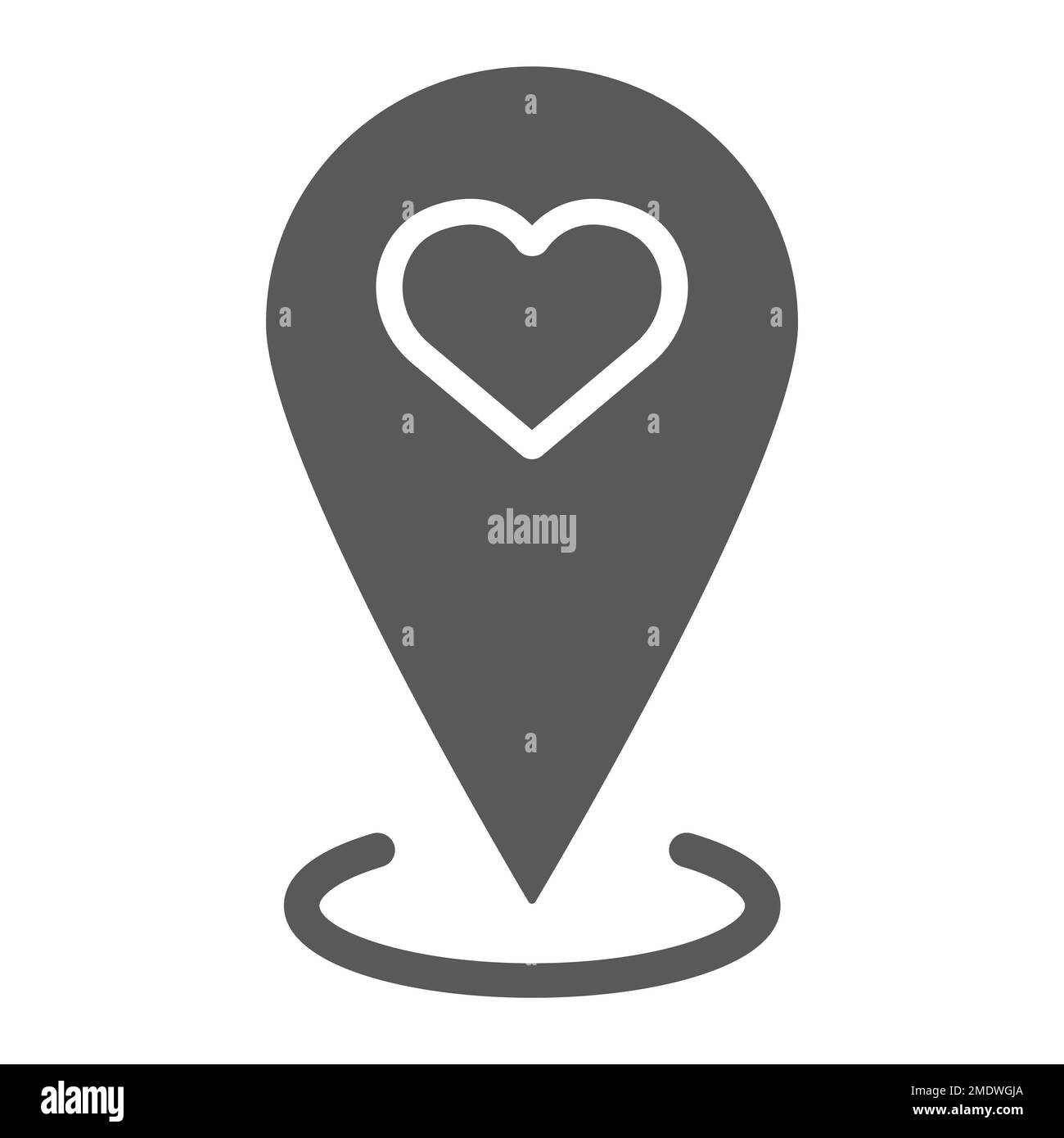 Love location glyph icon, love and gps, map pointer sign, vector ...