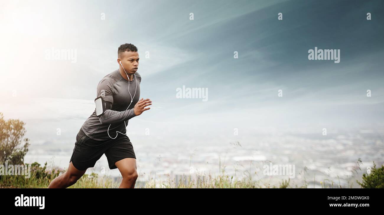 Healthy young man running up hi-res stock photography and images - Alamy