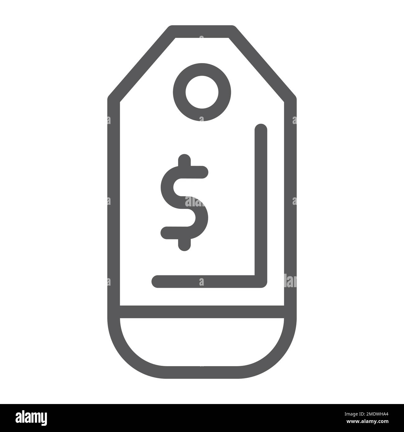 Price tag line icon, sale and store, card sign, vector graphics, a ...